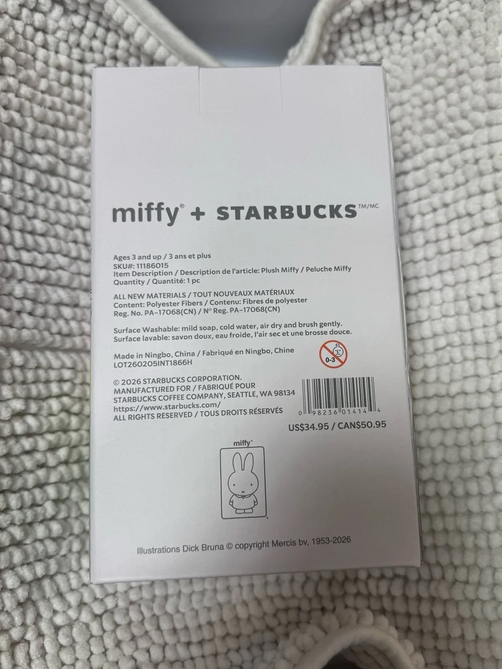 Starbucks | Toys | Miffy X Starbucks Limited Edition Plush Bunny Doll ...